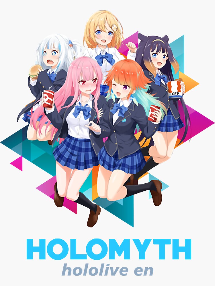 Pegatina «Hololive ES - Todos los Holomyth (Gawr Gura, Watson Amelia ...