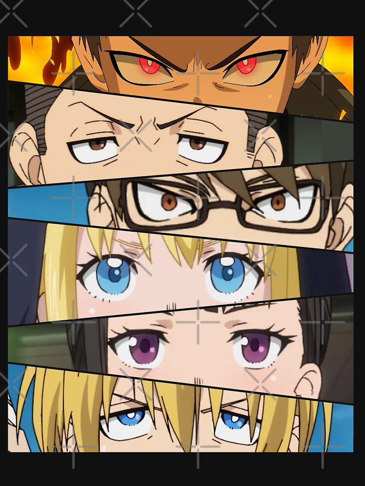"Fire Force Anime Main Characters Eyes Awesome Art" T-shirt by ...