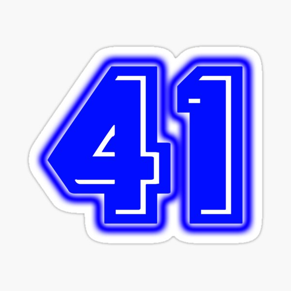 "Blue Number 41" Sticker by sport-blue | Redbubble