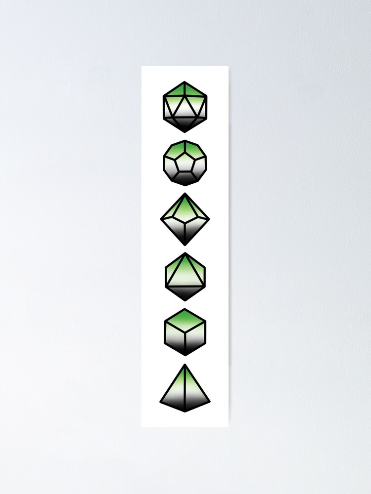 "LGBTQIA+ Aromantic Pride Dice " Poster for Sale by OwletCaity | Redbubble