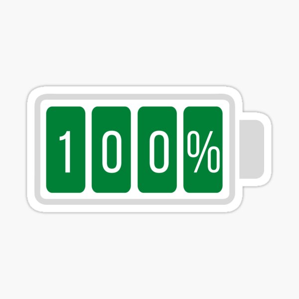 "100% Charged" Sticker for Sale by KavitaBisht | Redbubble