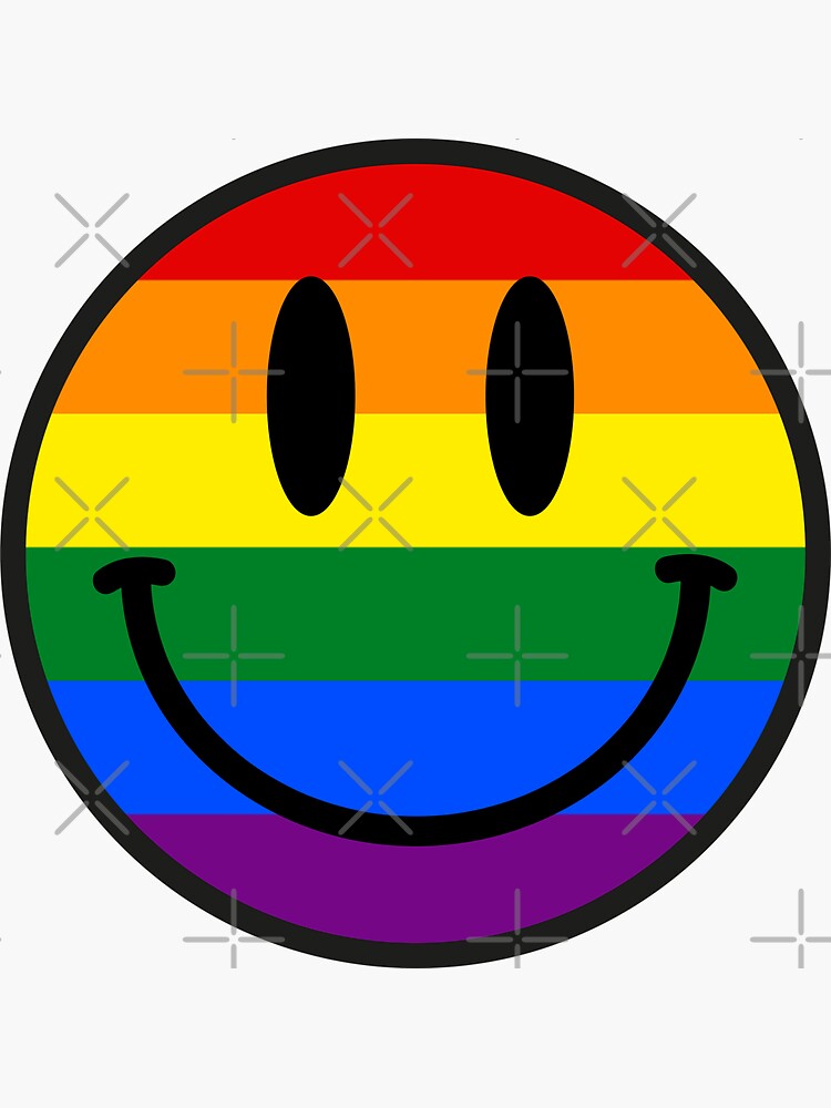 "Rainbow Pride 6 Colour Smiley Face Smile" Sticker for Sale by ...
