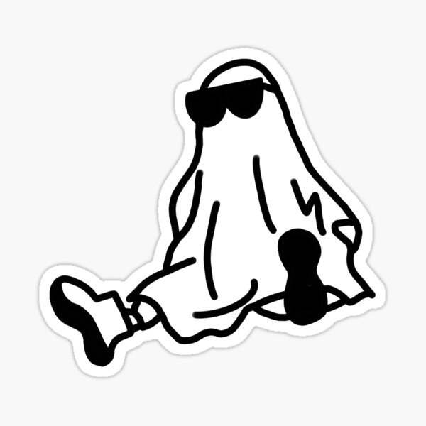 "chill ghost" Sticker for Sale by paperthinclouds | Redbubble