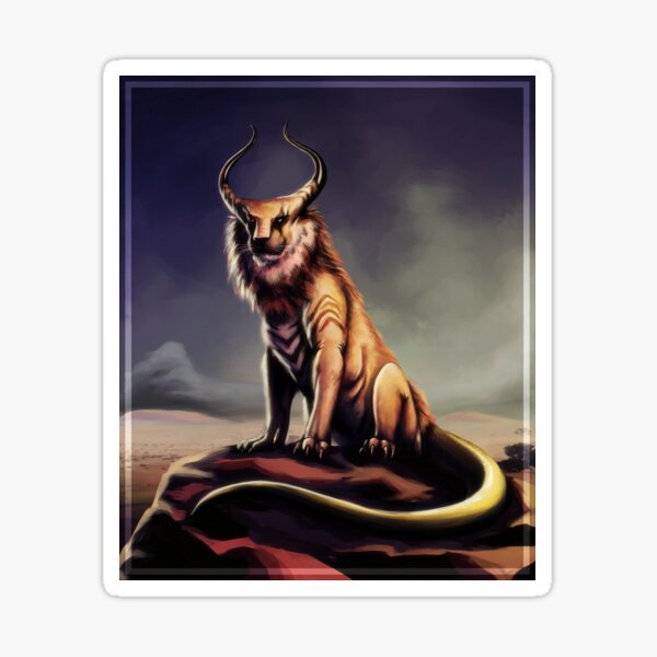 "Manticore" Sticker for Sale by RedLaurelArt | Redbubble