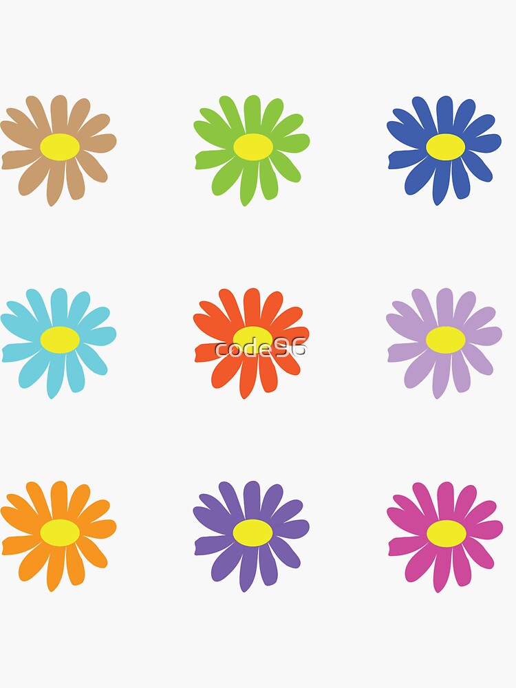"Colourful Kidcore Flowers pack stickers " Sticker for Sale by code96 ...