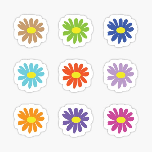 "Colourful Kidcore Flowers pack stickers " Sticker for Sale by code96 ...
