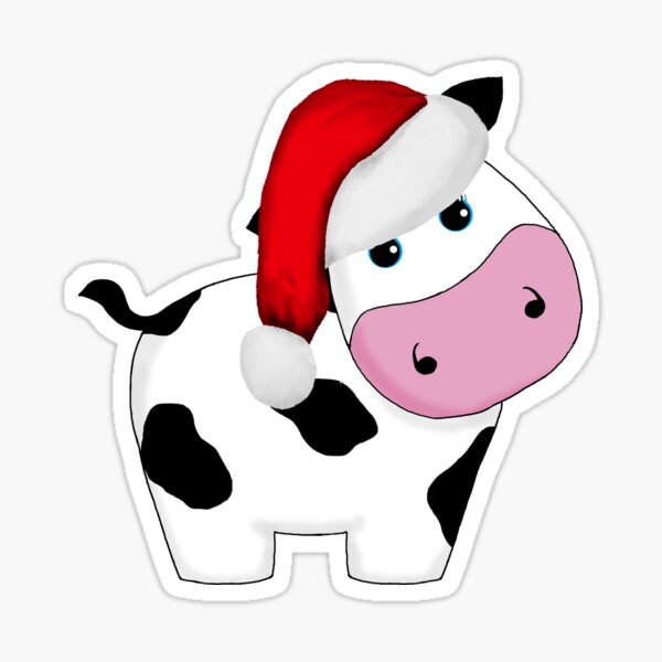 "Christmas Cow" Sticker for Sale by BeachBumFamily | Redbubble