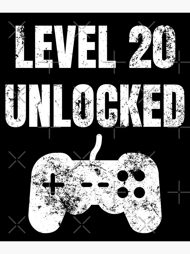 "Level 20 Unlocked 20th Birthday Entering Adulthood" Poster by ...