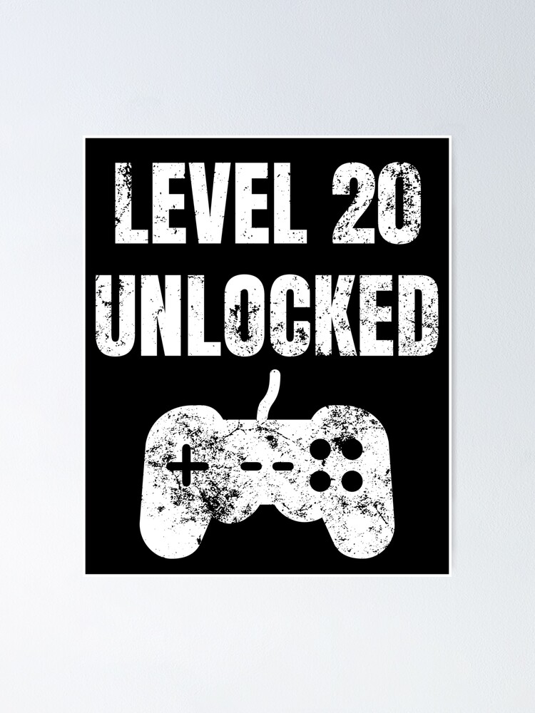 "Level 20 Unlocked 20th Birthday Entering Adulthood" Poster by ...