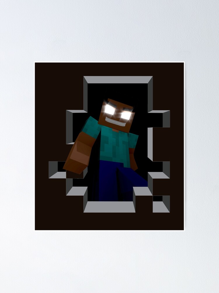 "Herobrine Minecrafter" Poster for Sale by Infdesigner | Redbubble
