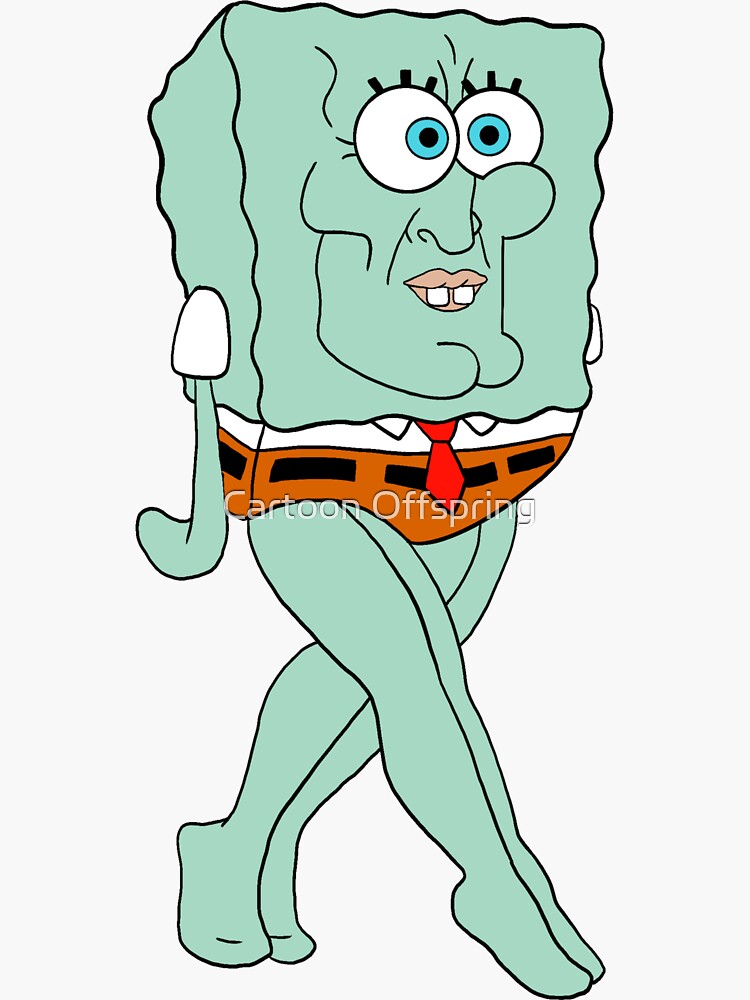 "Handsome Squidbob" Sticker for Sale by cartoonoffsprng | Redbubble