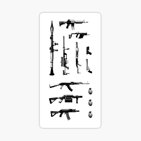 "war weapons" Sticker for Sale by rcarts | Redbubble