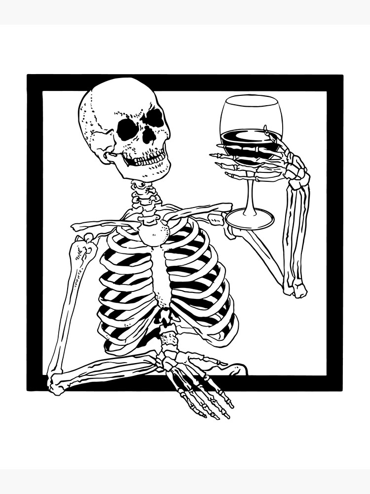"Skeleton Wine" Poster for Sale by TpproShop | Redbubble
