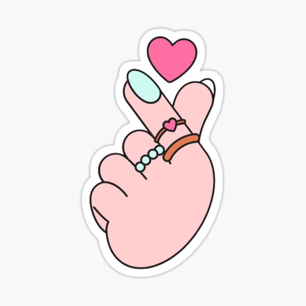 "hand heart" Sticker for Sale by messy132 | Redbubble
