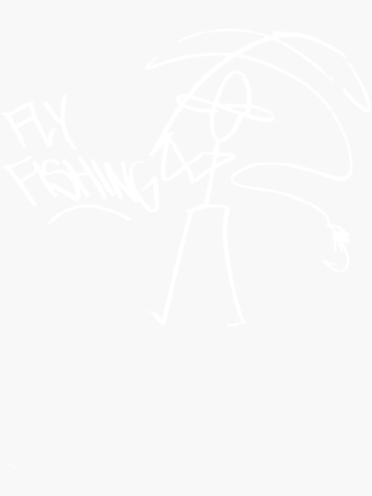 "Fly Fishing Stick Figure Design" Sticker for Sale by Wingo-Designs ...