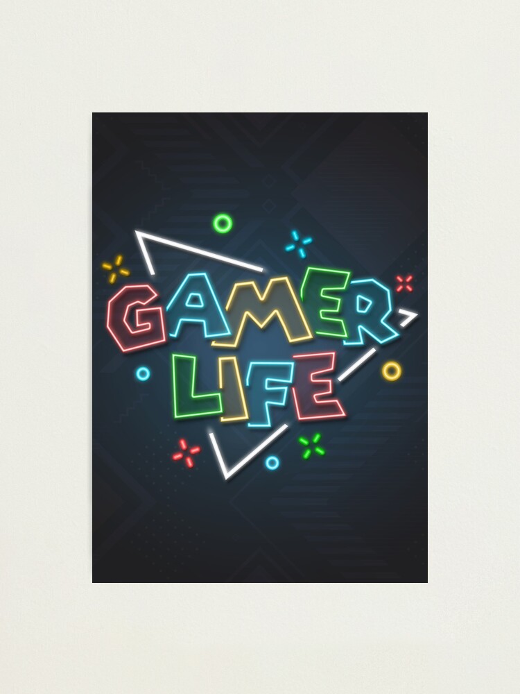 Lámina fotográfica «Gamer Life Letrero de neón Retro Gamer Video Game ...