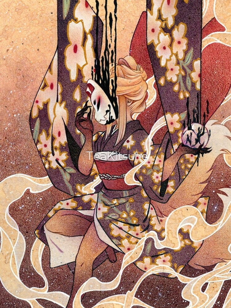 "Possessed | Kitsune Fox Teakitsune" iPhone Case for Sale by TeaKitsune ...