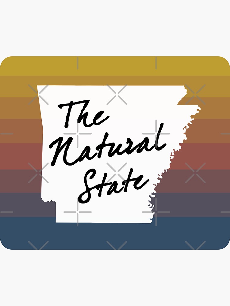 "The Natural State sunset outline" Sticker for Sale by arkantero ...