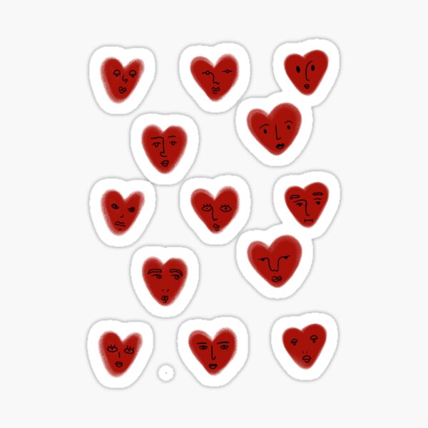 "Heart Face" Sticker for Sale by sellyselen | Redbubble