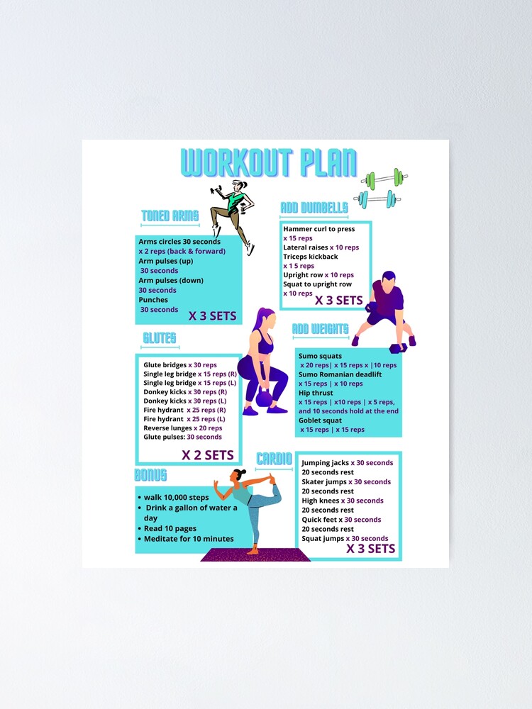 "Workout Plan | Weight loss and Fitness | Fitness Poster | Workout ...