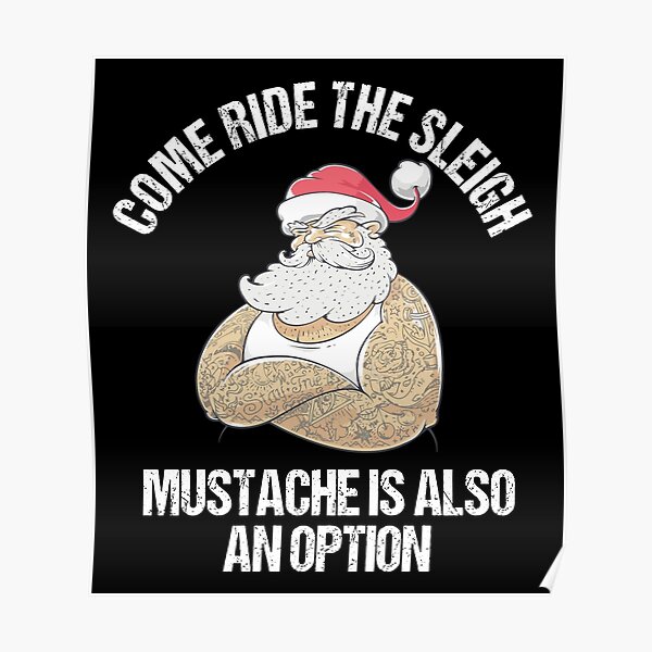 "Christmas Inappropriate Naughty Santa Free Sleigh Rides" Poster for ...
