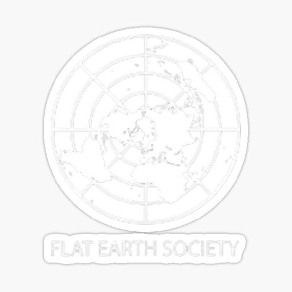 "Flat Earth Society - Breast pocket logo - Earth Map" Sticker for Sale ...