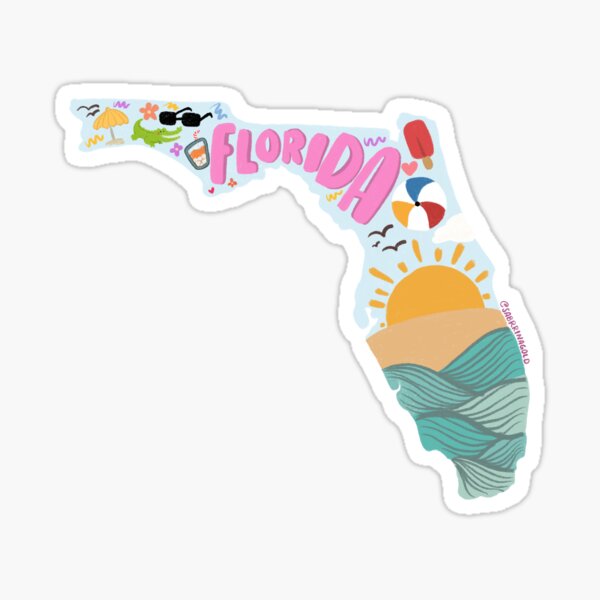 "Florida Illustration" Sticker by SabrinaGold | Redbubble