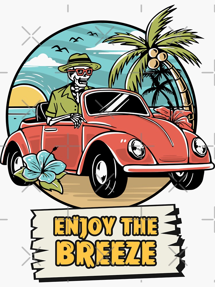 "ENJOY THE BREEZE" Sticker for Sale by TRIPPYPRINTS | Redbubble