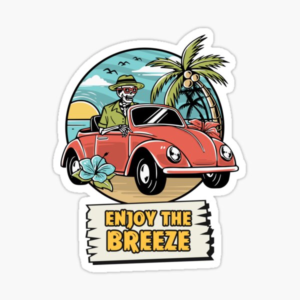 "ENJOY THE BREEZE" Sticker for Sale by TRIPPYPRINTS | Redbubble