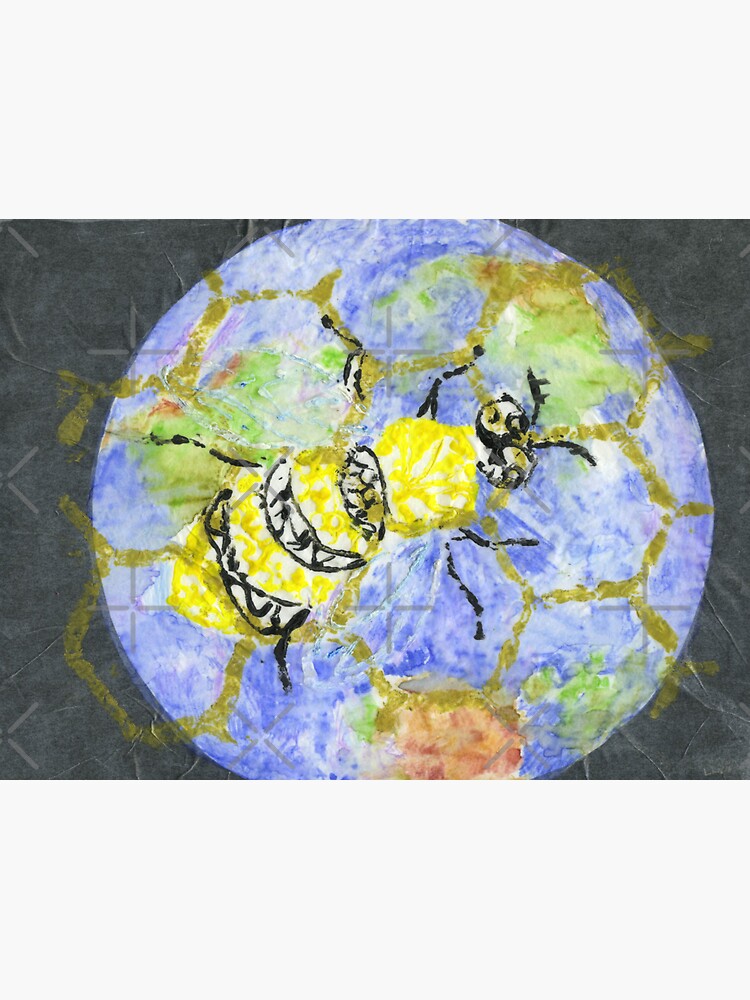 "Collagraph Bee Earth Day" Sticker for Sale by LymphomaLass | Redbubble