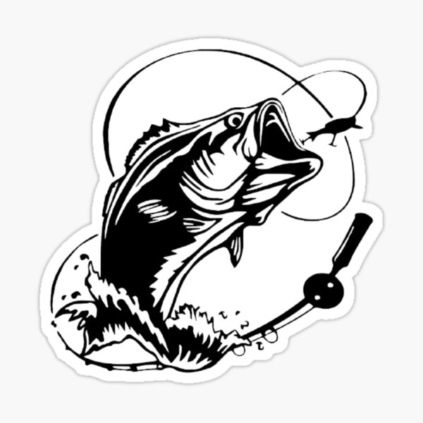 "Fish Fishing Sticker" Sticker for Sale by Diamond Clothing co | Redbubble