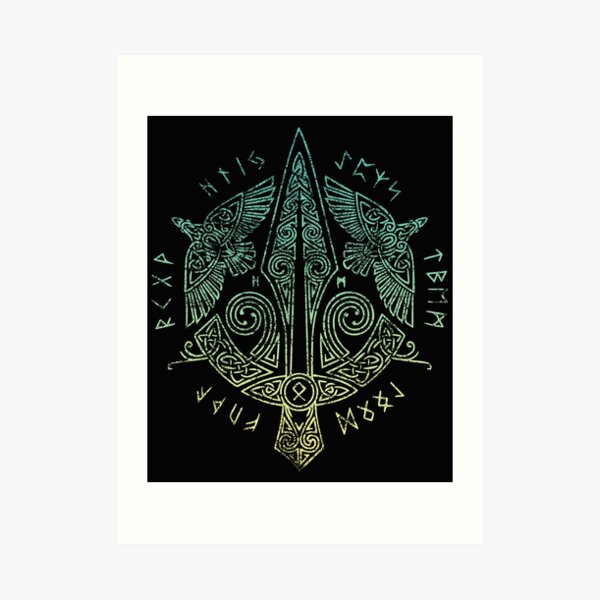 "Gungnir Spear of Odin Viking Norse Symbol" Art Print for Sale by ...