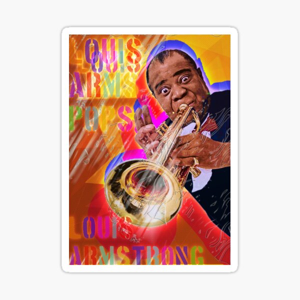 "POPS LOUIS ARMSTRONG" Sticker for Sale by POP-ART-STUDIO | Redbubble