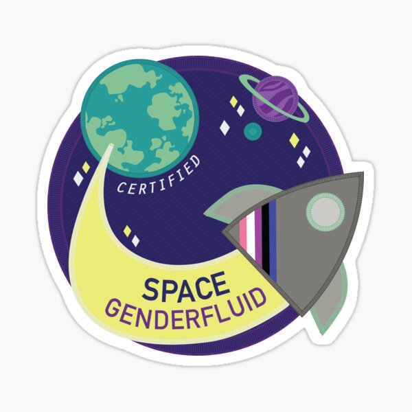 "Space Genderfluid" Sticker for Sale by softbiology | Redbubble