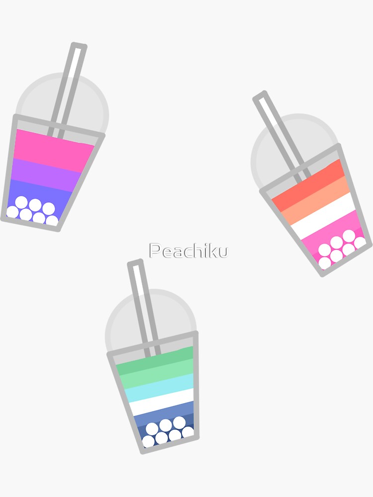"Pride Boba Tea Pack" Sticker for Sale by Peachiku | Redbubble