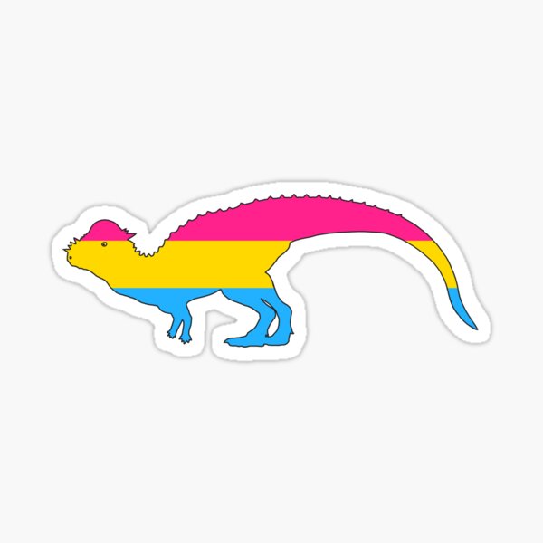 "Pansexual / Panromantic Pachycephalosaurus" Sticker for Sale by ...