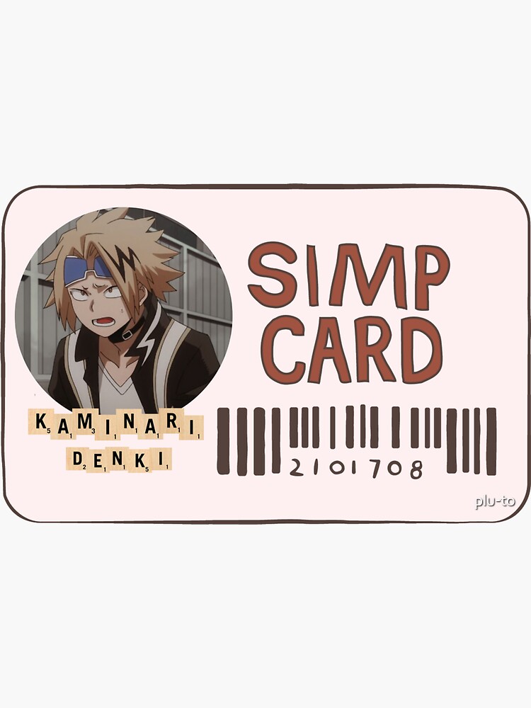"Simp card #kaminari denki " Sticker for Sale by plu-to | Redbubble