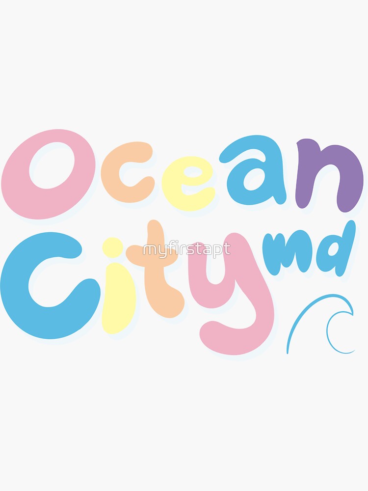 "Ocean City Maryland Bubble Letters" Sticker for Sale by myfirstapt ...