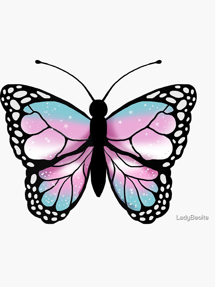 "Transgender pride butterfly" Sticker for Sale by LadyBeoite | Redbubble