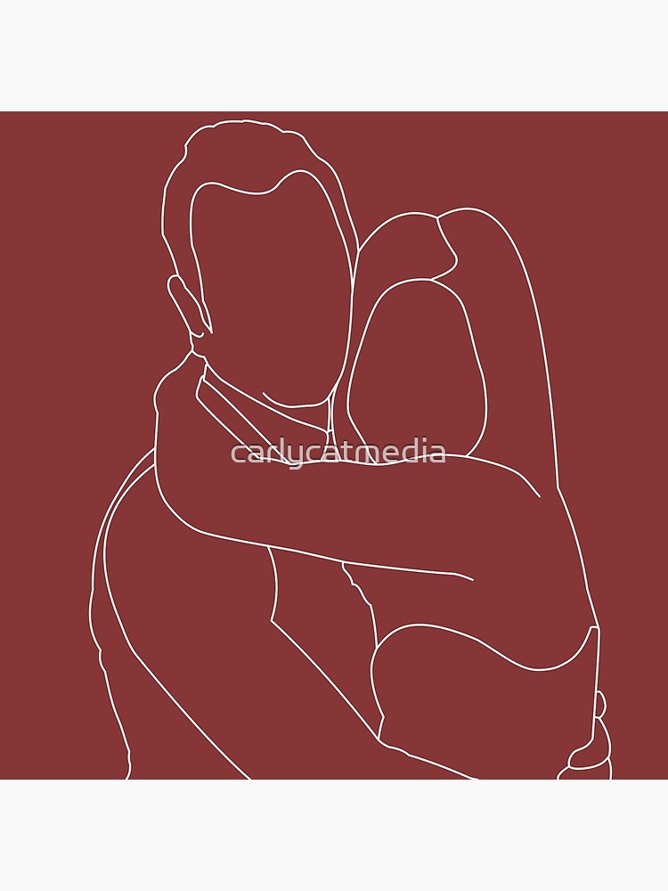 "Jennifer Aniston and Justin Theroux Outline" Art Print by ...