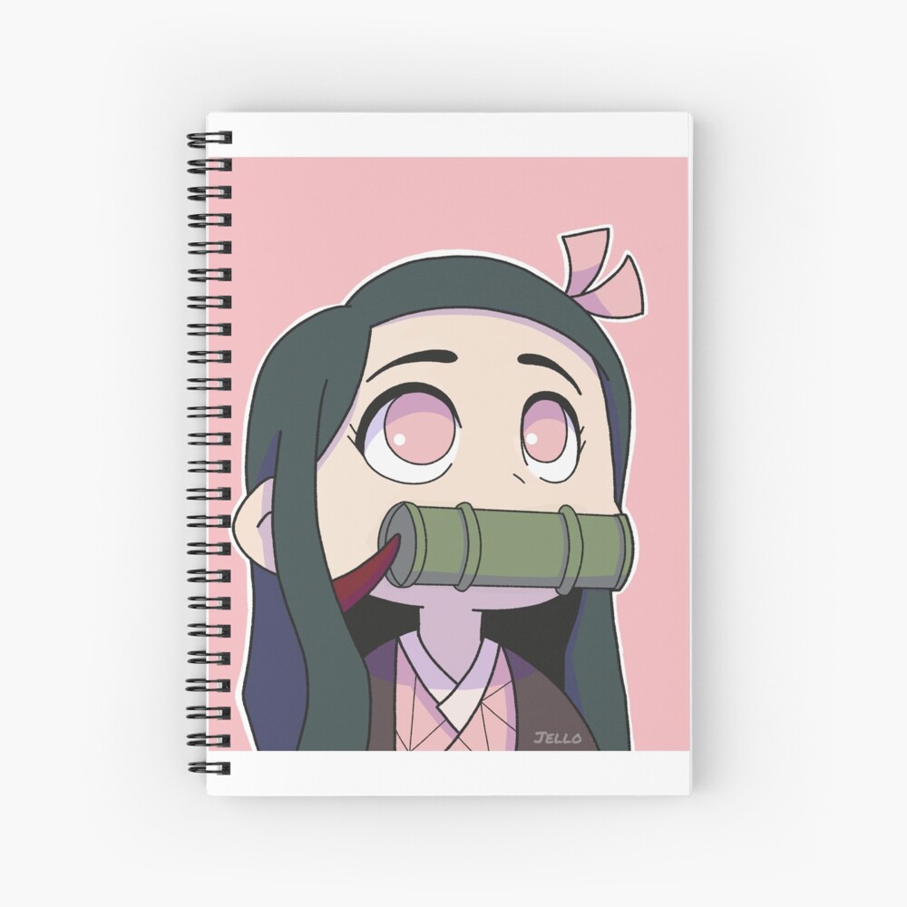 "Nezuko Kamado Chibi" Spiral Notebook by Jellostudios | Redbubble