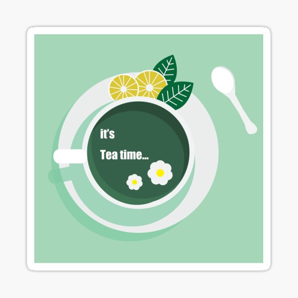 "tea time" Sticker for Sale by VlaBla | Redbubble