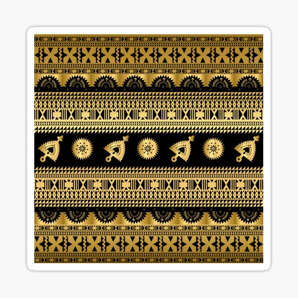 "Gold fijian tapa patterns " Sticker for Sale by CreativeAliFiji ...