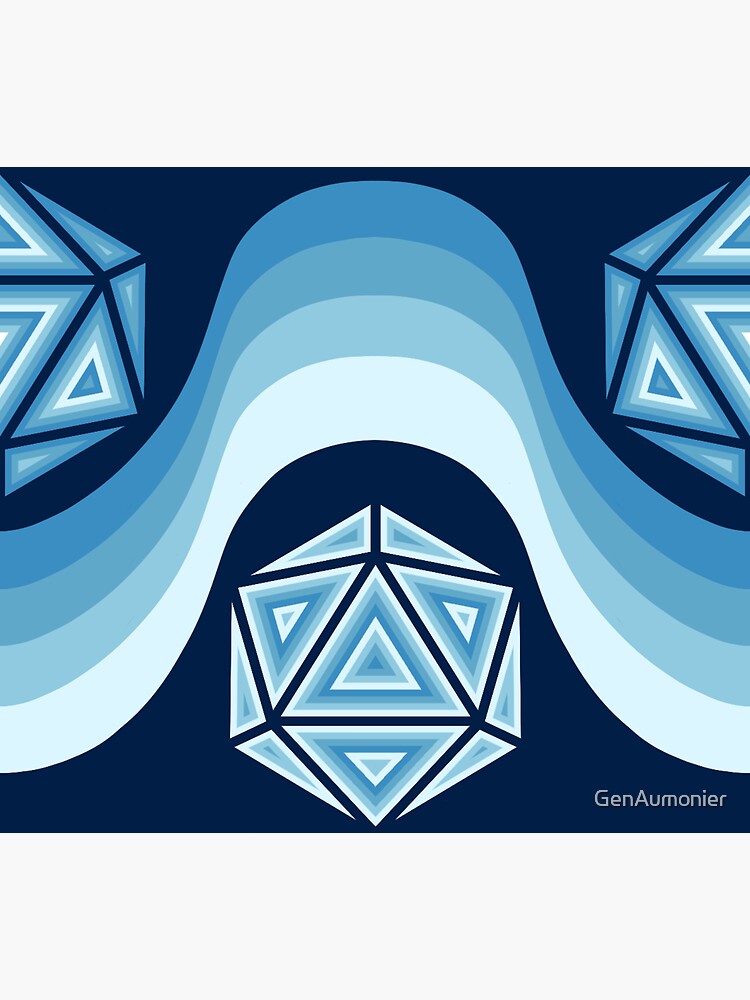 "Retro Inspired D20 Dice and Color Wave Seamless Pattern - Blue ...