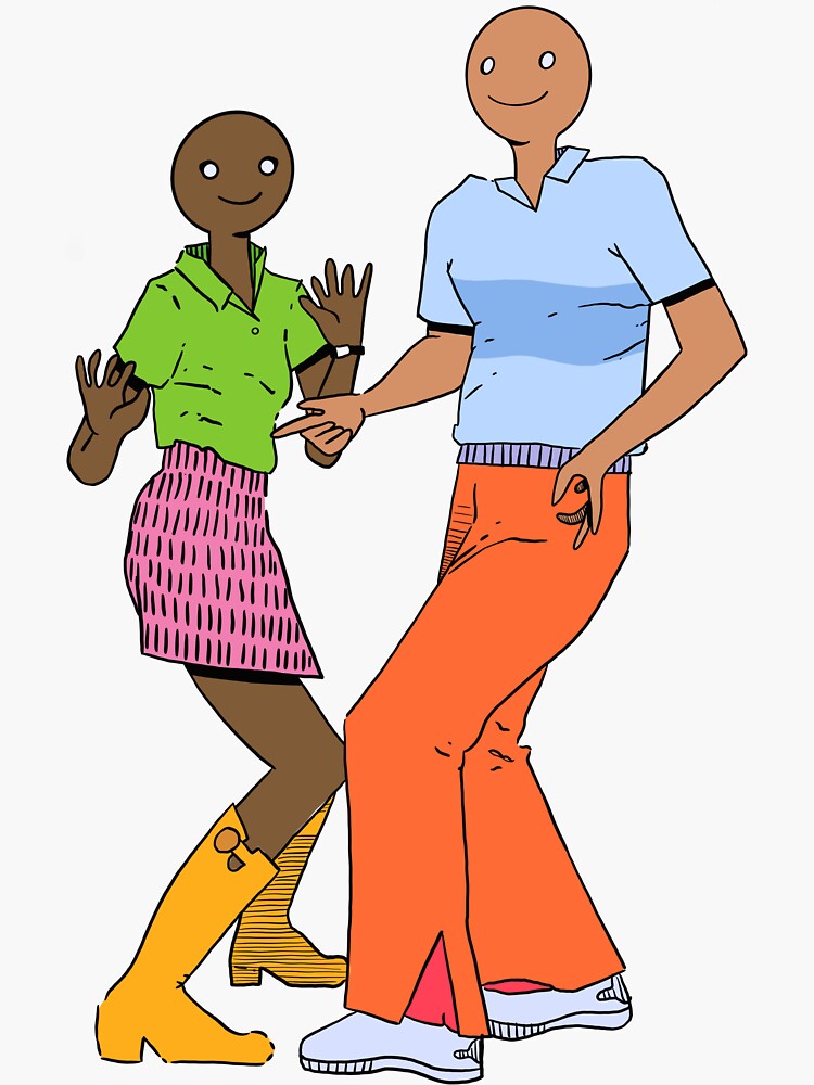 "Doodle Dance Partners Color" Sticker by waterrrboy | Redbubble