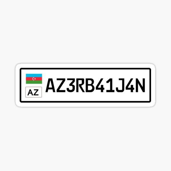 "Azerbaijan car license plate" Sticker for Sale by HAKVS | Redbubble