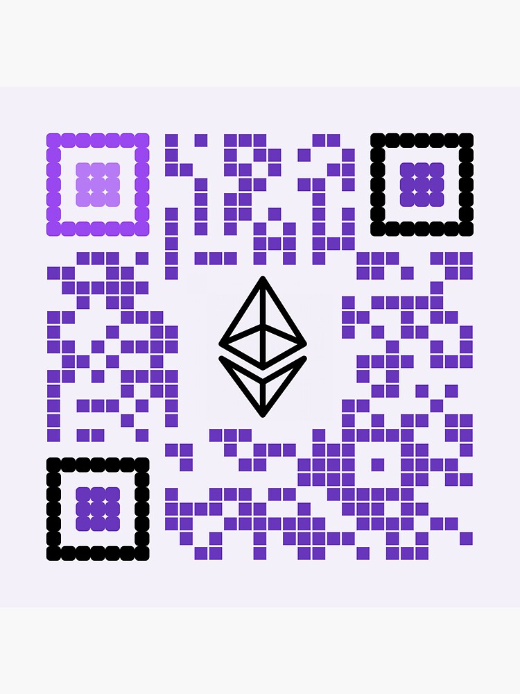 Ethereum Crypto Scannable Qr Code Design 1 Sticker For Sale By Gorgonize Redbubble 