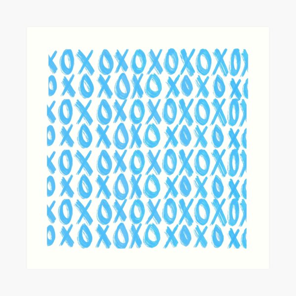 "blue xoxo print" Art Print for Sale by amaliasdesigns | Redbubble
