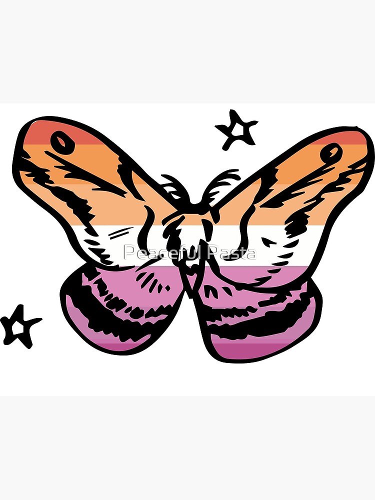 "lesbian flag polyphemus moth!" Poster by WhaleDoodles | Redbubble