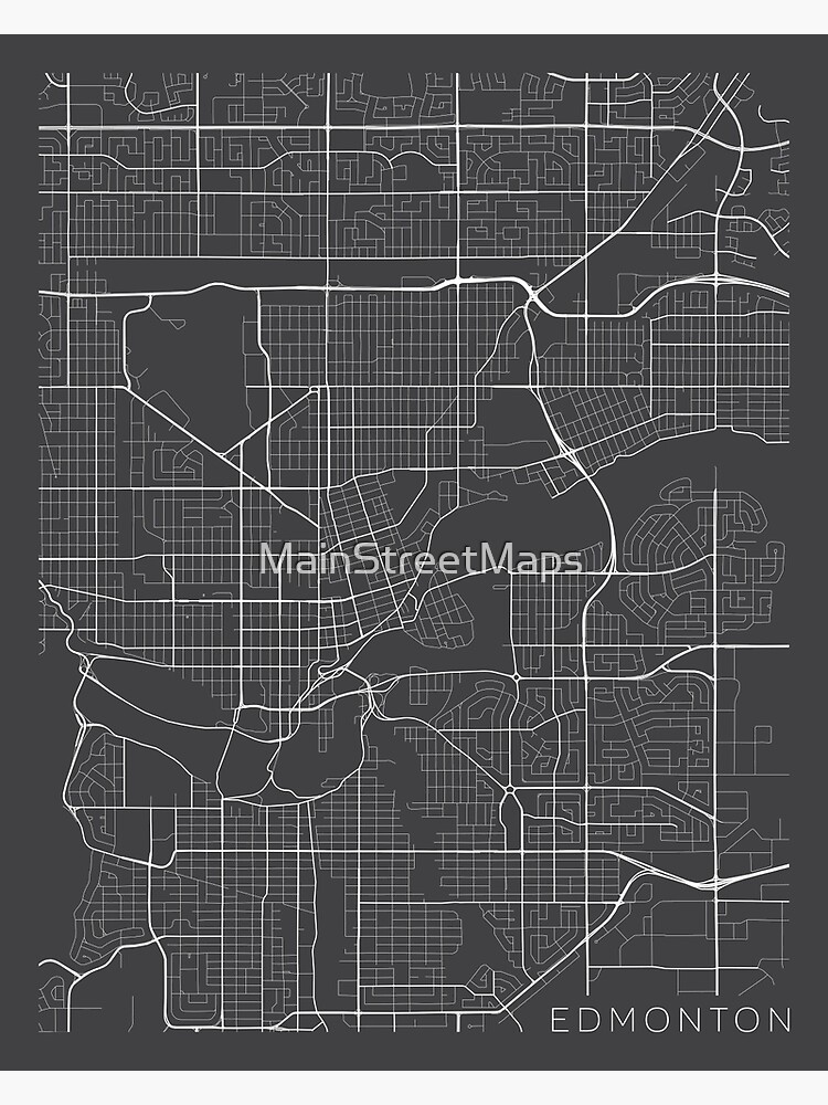 Póster «Mapa de Edmonton, Canadá - gris» de MainStreetMaps | Redbubble